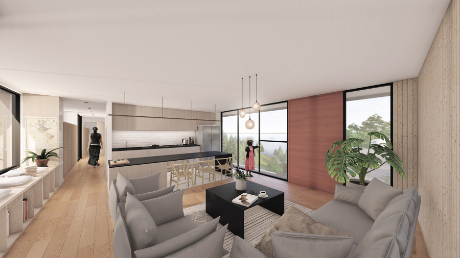 Foto: Estar, Comedor y Pasillo a Habitaciones de Nadc Arquitectura Y ...