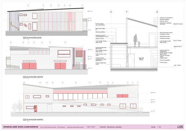 Foto: Lámina Elevaciones y Escantillón de Camila Espinoza Contreras #409317 - Habitissimo
