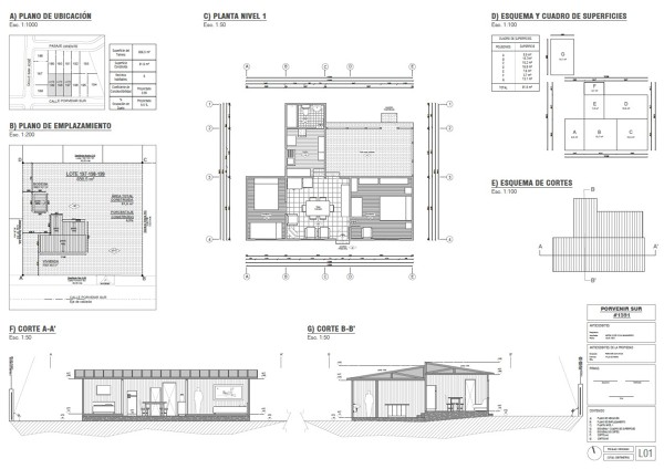 Foto: Plano de Arquitectura_ Planta y Cortes de Domatio Arquitectura ...