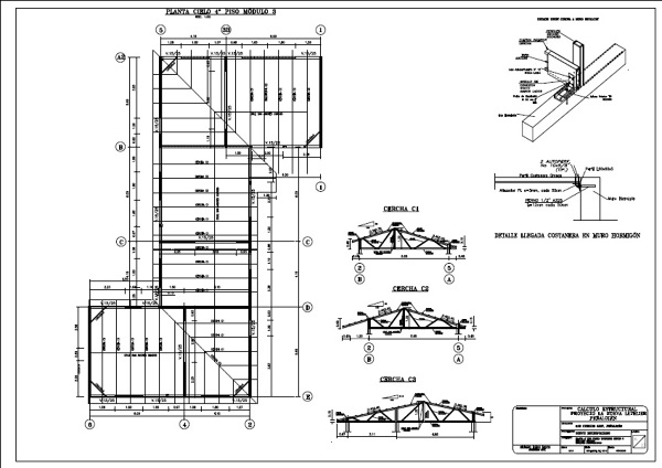 Foto: Plano de Techumbre y Detalle Cerchas de Sergio Páez Ingeniero ...